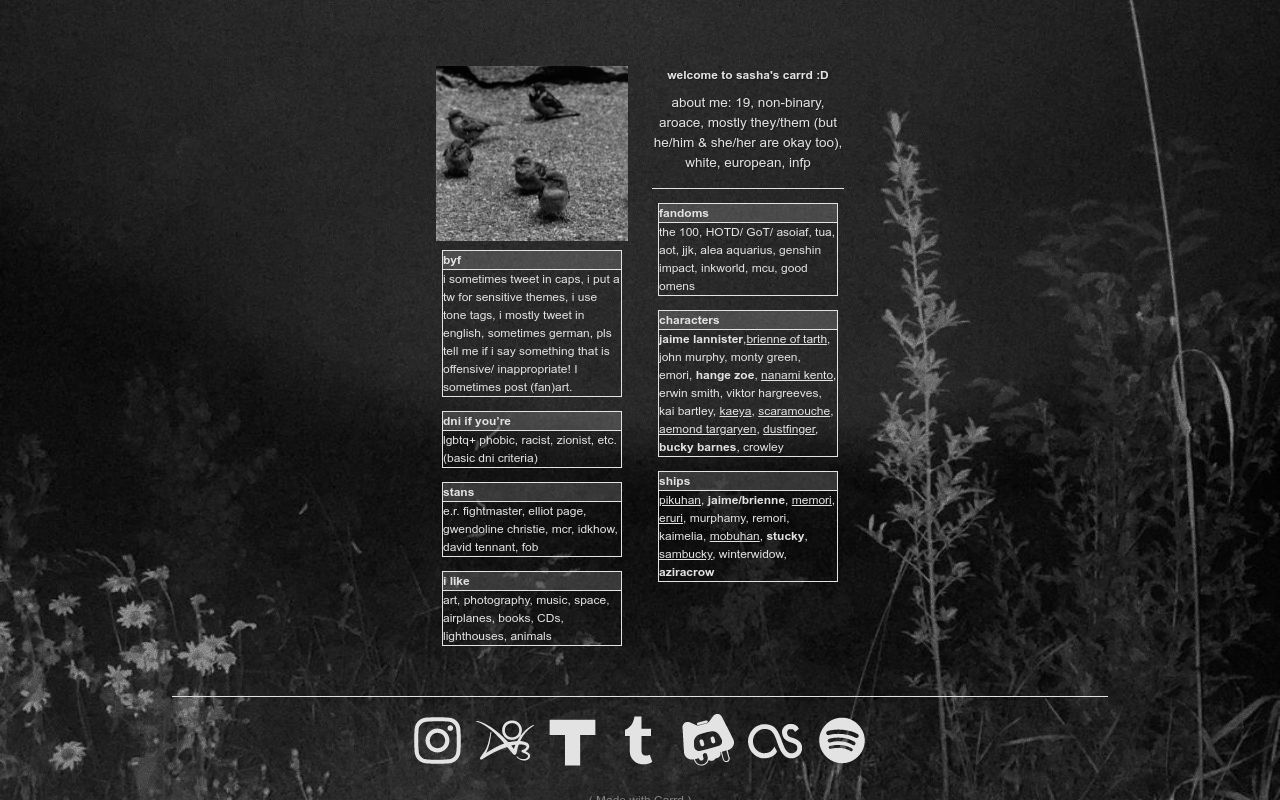 sasha’s carrd